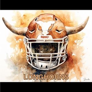 Art | Texas Longhorns Football Helmet Wall Art Wall Decor Poster 11x17 ...